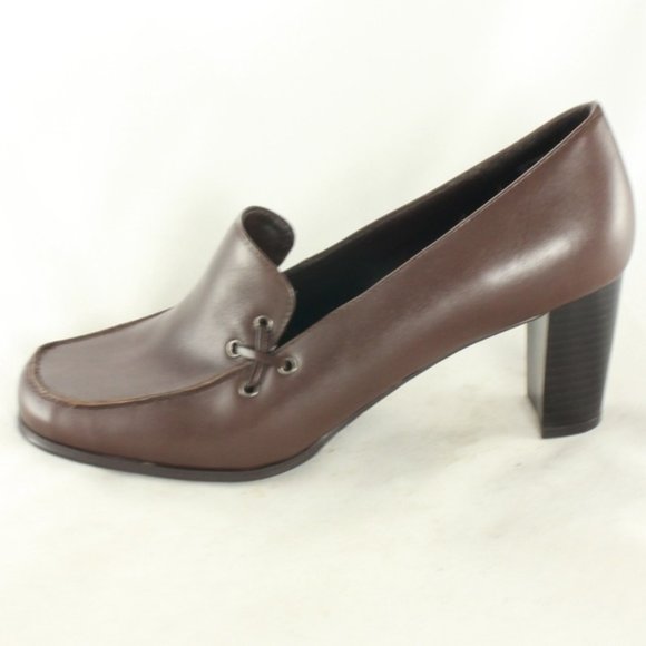 Studio Works | Shoes | Studio Works Valerie Leather Block Heels New ...